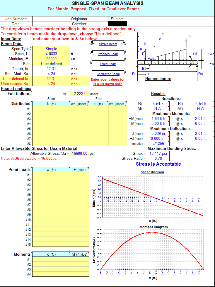Beam Calculation In Excel - The Best Picture Of Beam
